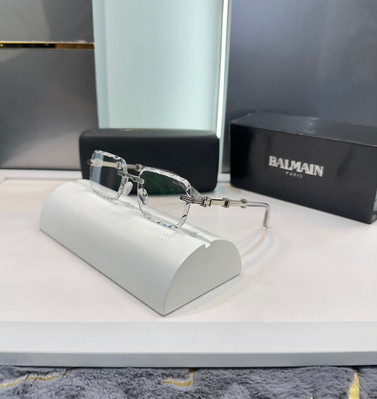 Balmain Paris Transparent Designer Limited Edition Luxury Shade With O ...