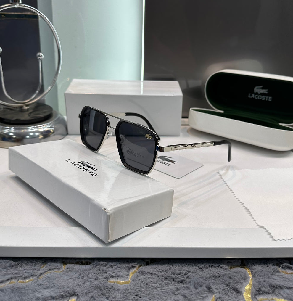 Lacoste Black Metal Luxury Shade With Original Packing – Trendsetters