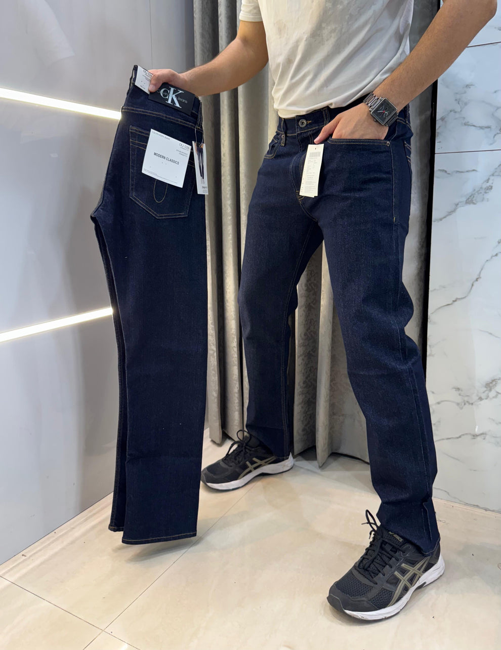 Calvin Klein Blue Raw Wash Premium Classic Hyperflex Denim – Trendsetters